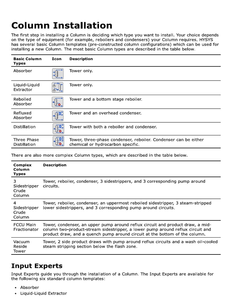 Column Installation | PDF
