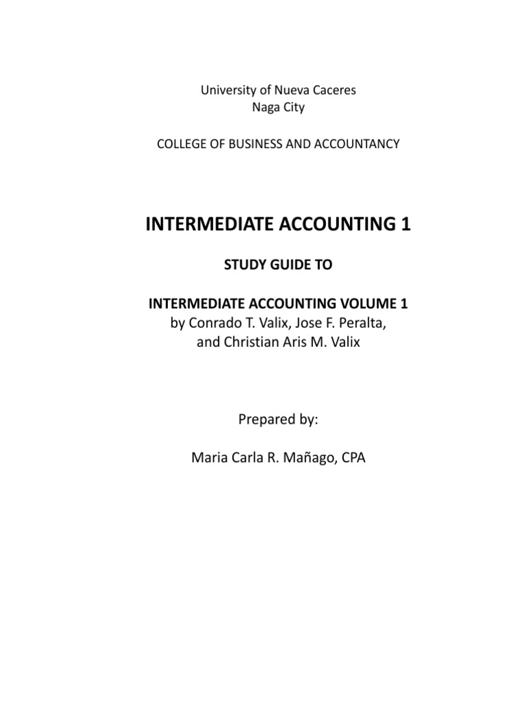 CBA - Approved Module - Intermediate Accounting 1 - MCManago v2021 | PDF