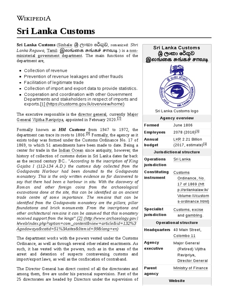 Sri_Lanka_Customs | PDF