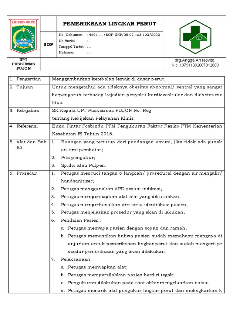 SOP Lingkar Perut | PDF