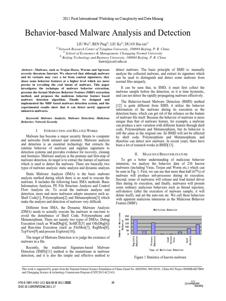 Behavior-Based Malware Analysis and Detection | PDF