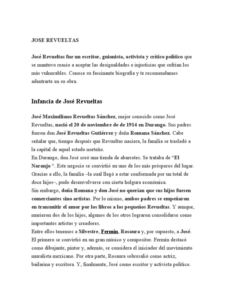 Biografía de José Revueltas | PDF | Historia