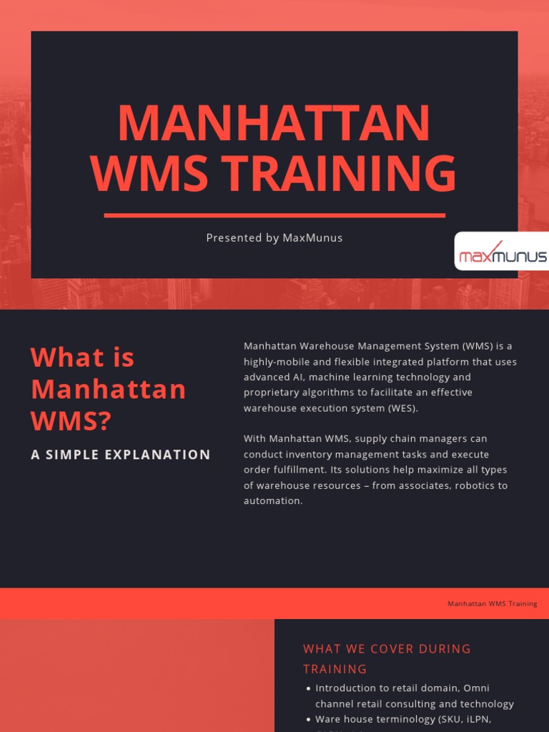 Manhattan WMS Training MaxMunus | PDF | Cybernetics | Computing