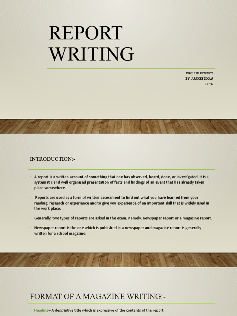 Report Writing | PDF | Career & Growth