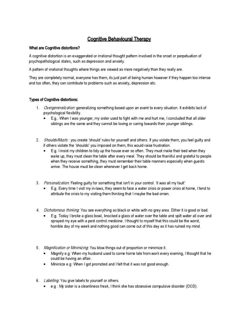 What Are Cognitive Distortions | PDF | Psychology | Cognition