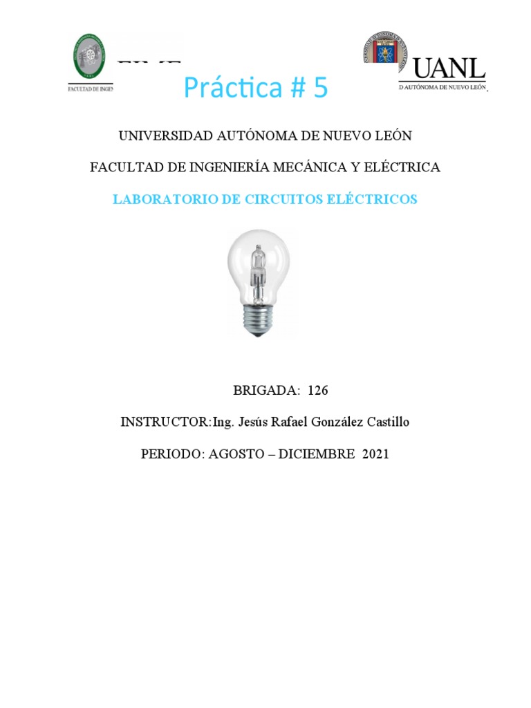 Practica No 5 De Circuitos Electricos Pdf