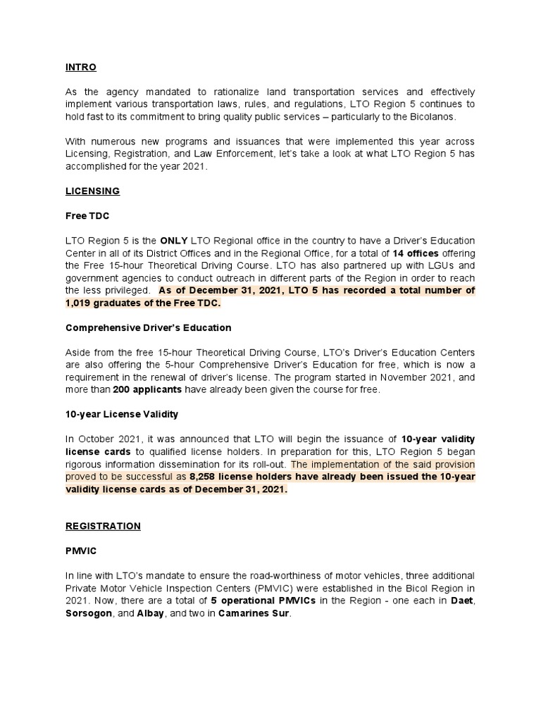 Script For Accomplishment Report 2021 | PDF