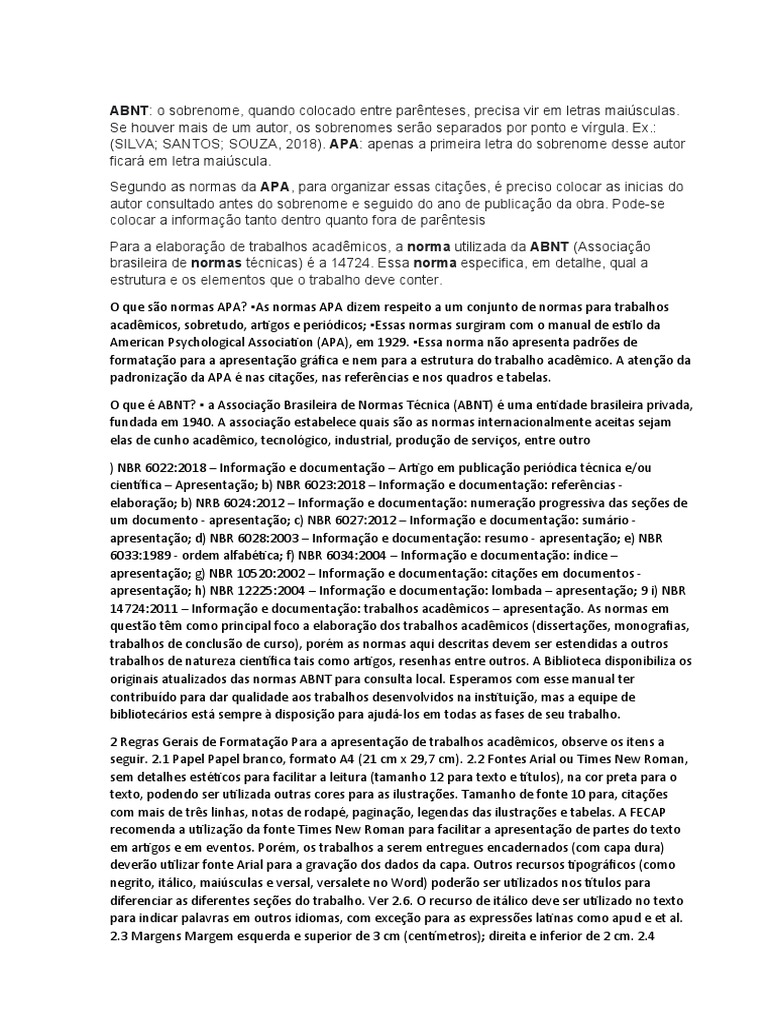 ABNT | PDF | Abstract (resumo) | Citação
