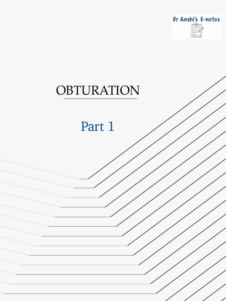 Obturation Part 1 | PDF