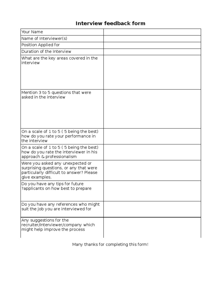 Interview Feedback | PDF