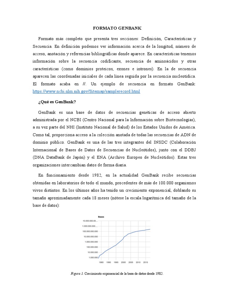 Formato y Búsqueda en GenBank | PDF | Centro Nacional de Información ...
