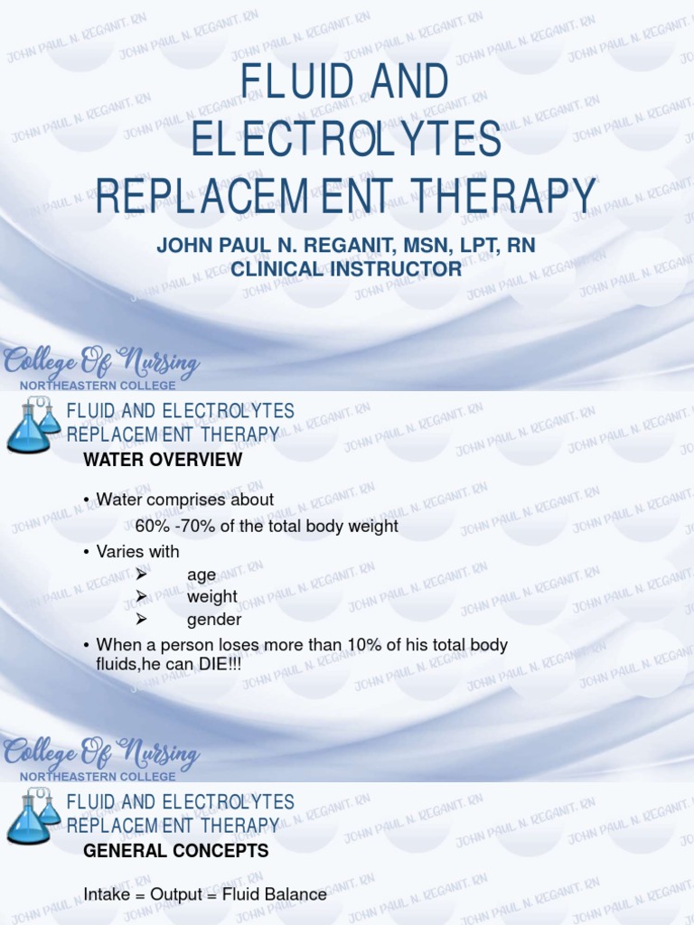 Fluid and Electrolyte Therapy Guide | PDF | Intravenous Therapy ...