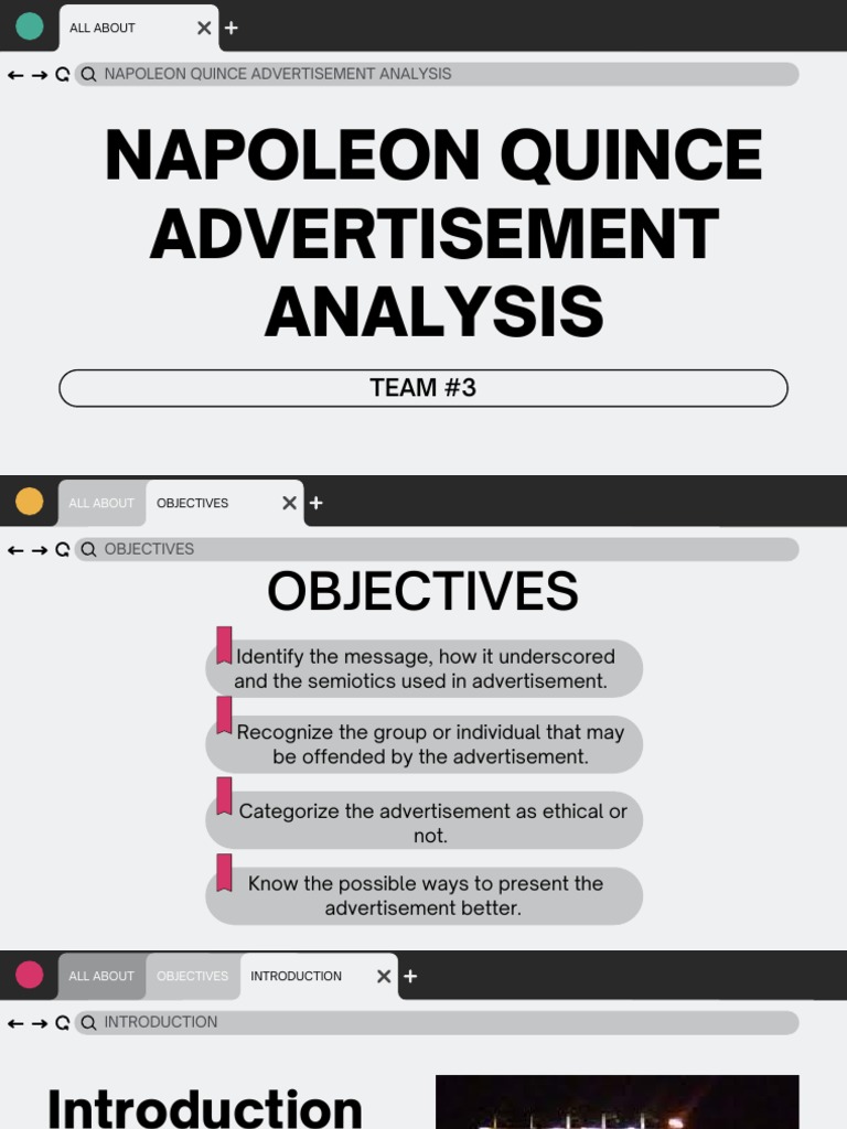 Napoleon Quince Advertisement Analysis | PDF | Advertising | Communication