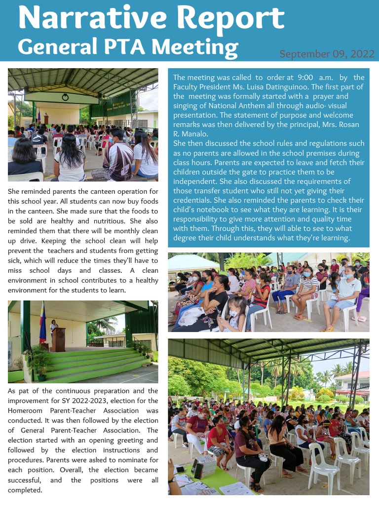 Narrative Report GPTA Meeting | PDF