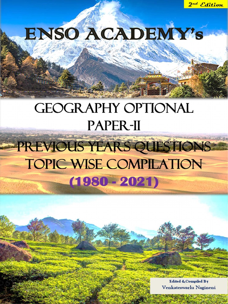 2nd Edition Geography Optional Paper II Pyq Topic Wise Compilation | PDF | Agriculture | Monsoon