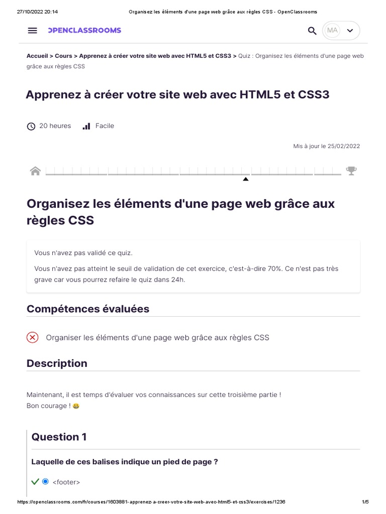 Organisez Les Éléments D'une Page Web Grâce Aux Règles CSS - OpenClassrooms | PDF