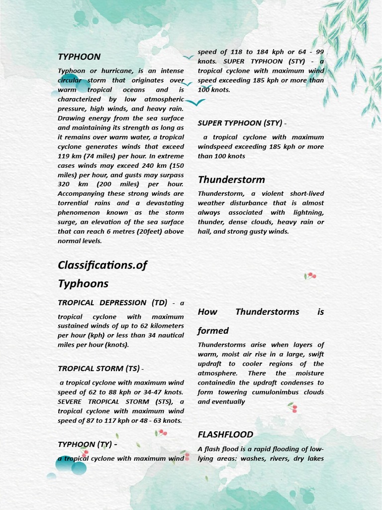 Typhoon and Thunderstorm Guide | PDF | Science & Mathematics