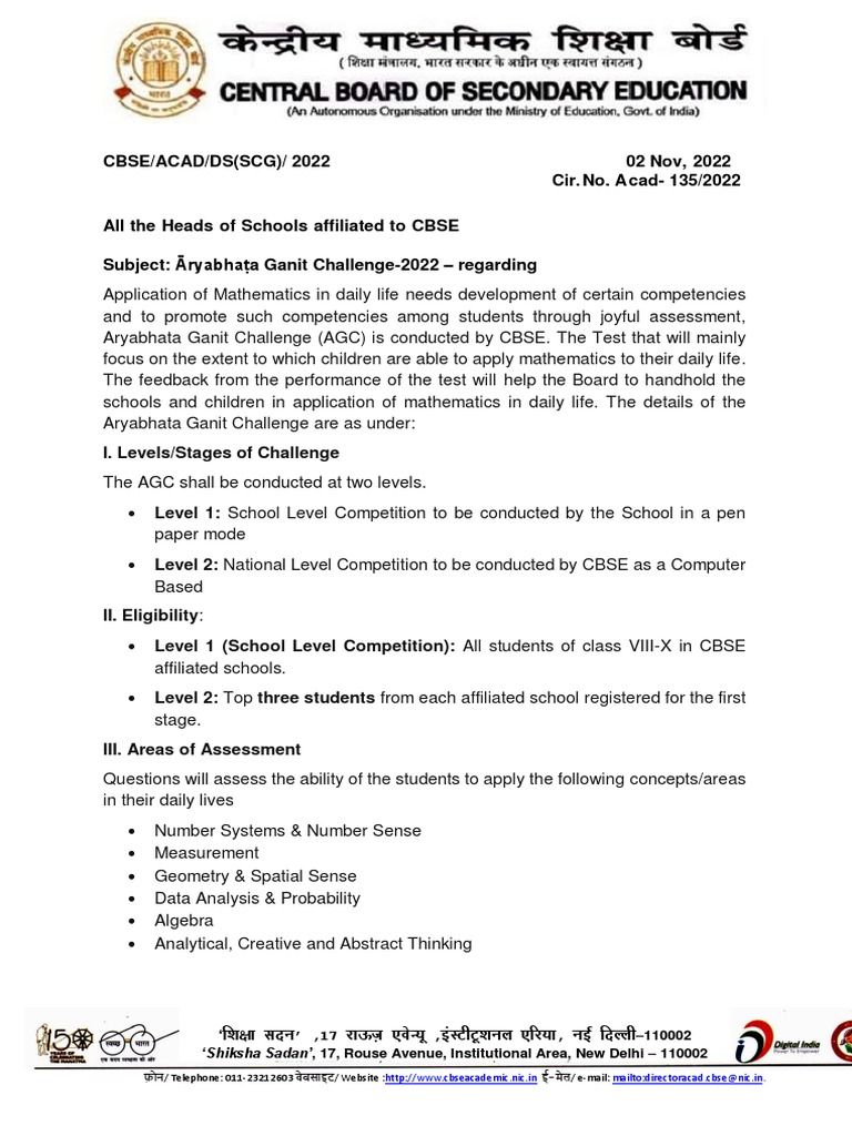 135 Circular 2022 | PDF | Mathematics | Science
