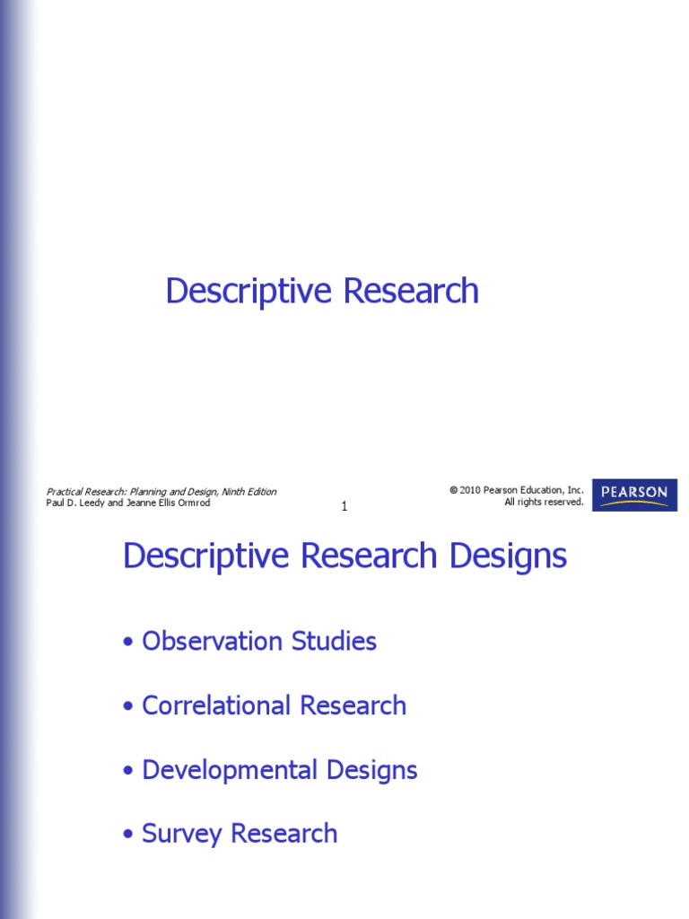 Week 9-Descriptive Research | PDF | Sampling (Statistics) | Survey ...