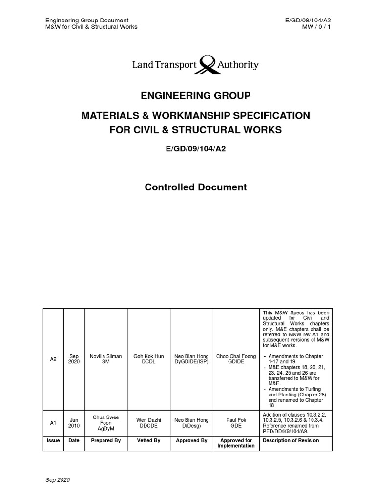 Lta M&W Specs Egd09104a2-Overall | PDF