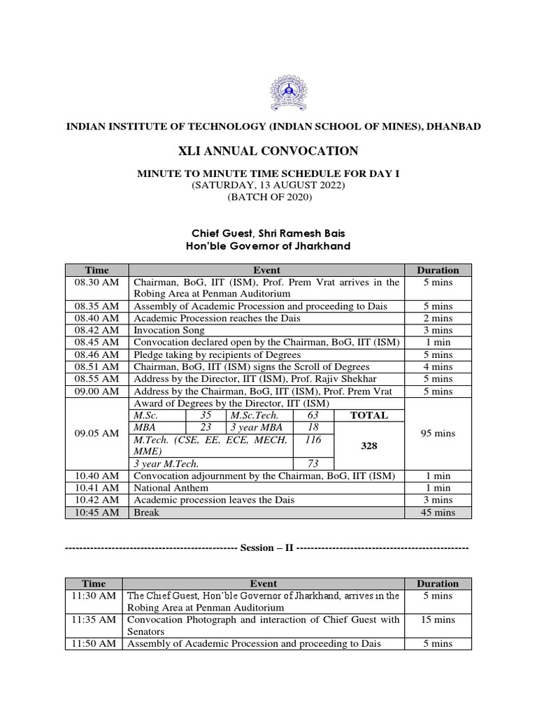 Minute-to-Minute Programme (13th August 2022) | PDF