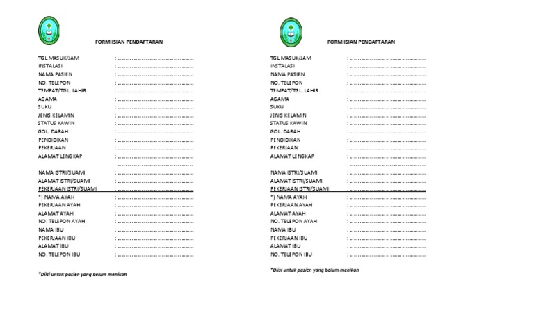 Form Isian Pendaftaran | PDF