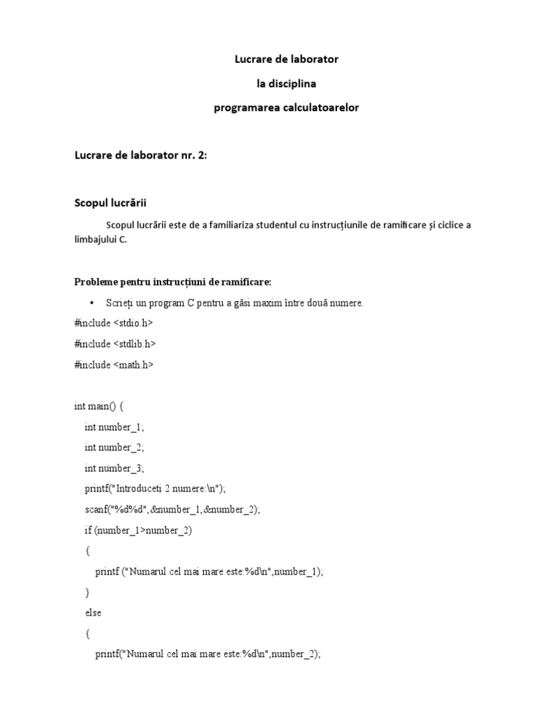 Lucrarea de Laborator Nr. 2. | PDF