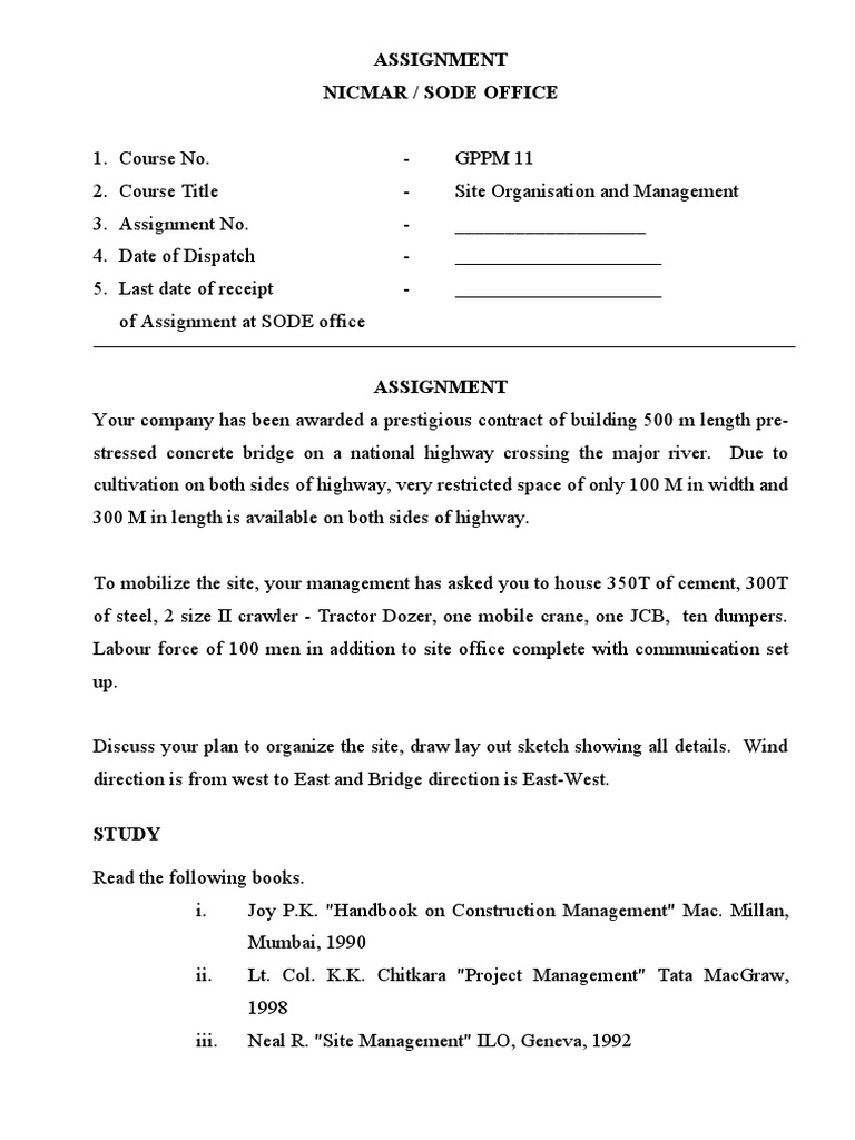 Assignment Nicmar / Sode Office | PDF | Project Management | Business
