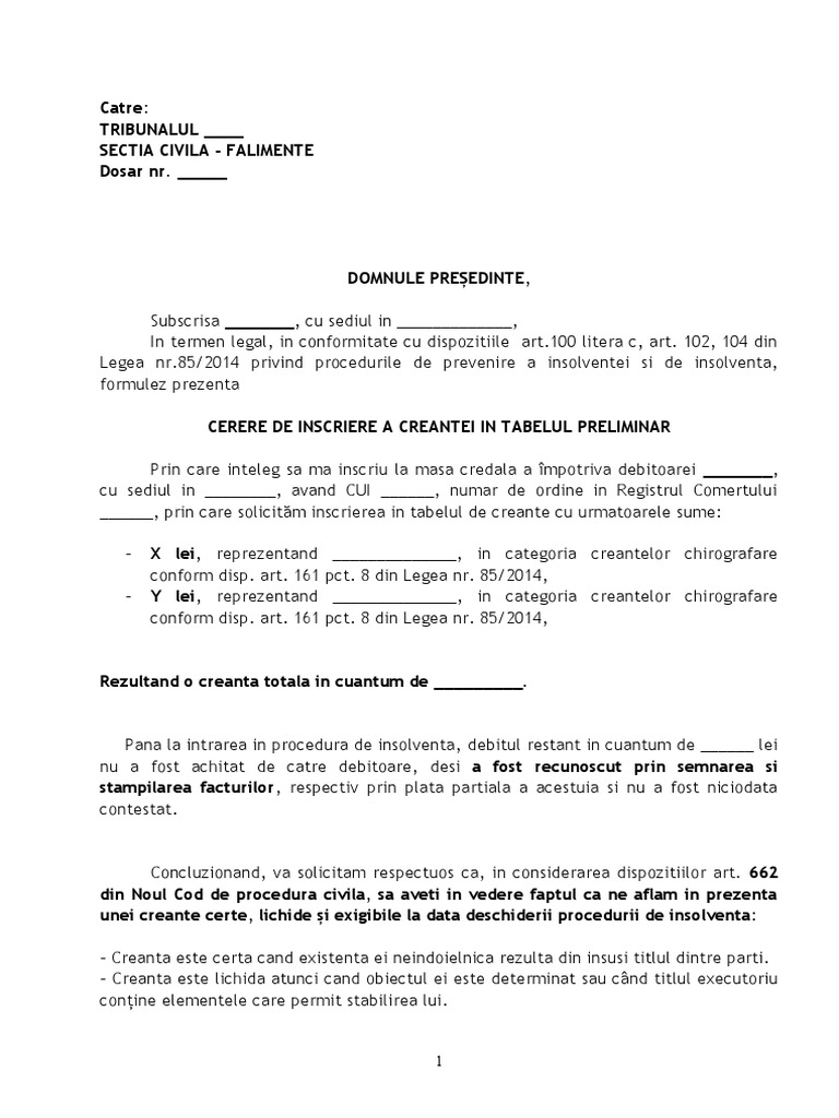 Model Declaratie Creanta | PDF