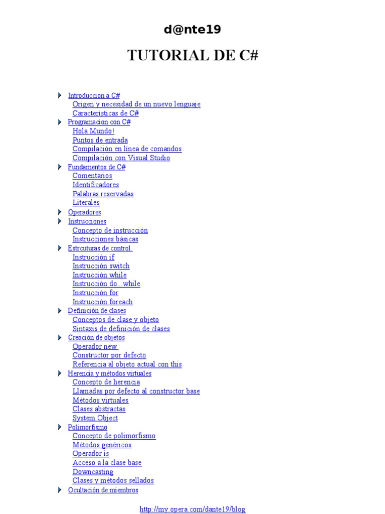 Tutorial C# | Descargar gratis PDF | C Sharp (lenguaje de programación ...