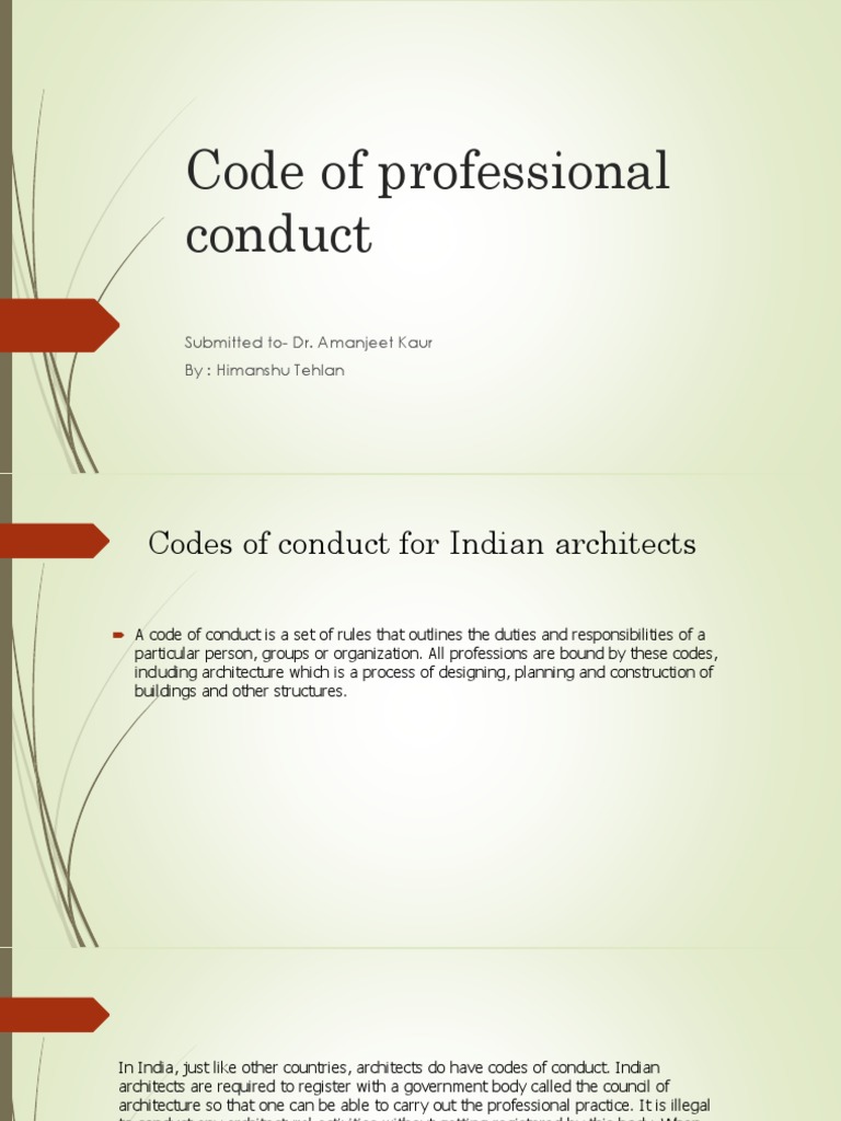 Indian Architects' Code of Conduct | PDF | Architect | Common Law