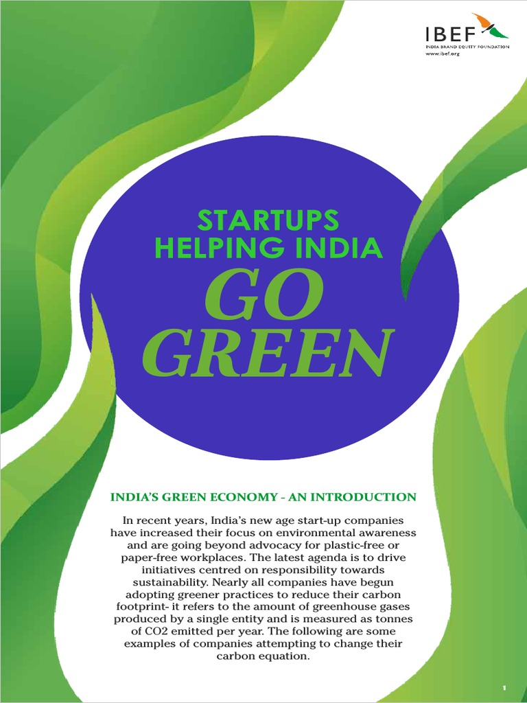 Startups Helping - India Go Green | PDF | Carbon Offset | Sustainability