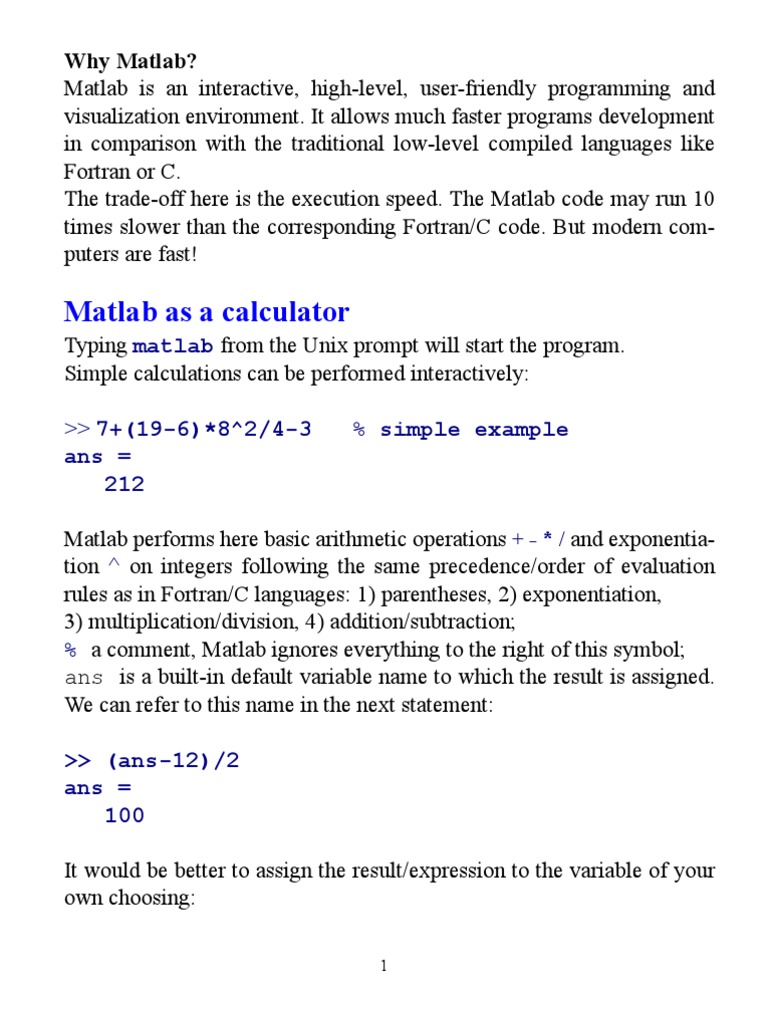 Why Matlab is a Fast Programming Tool | PDF | Matlab | C (Programming ...