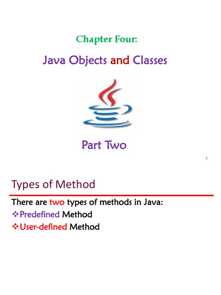 Java Objects Classes Chapter Four Pdf Programming Constructor Object Oriented Programming