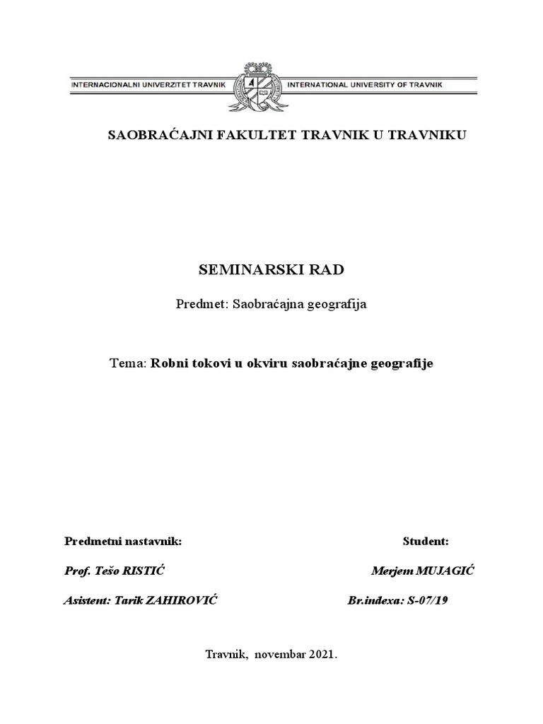 Merjem - Saobracajna Geografija | PDF