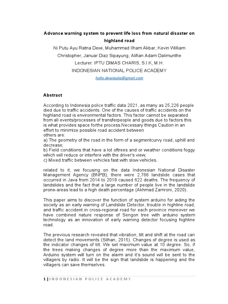 Arduino-Based Landslide Early Warning System | PDF | Landslide | Root