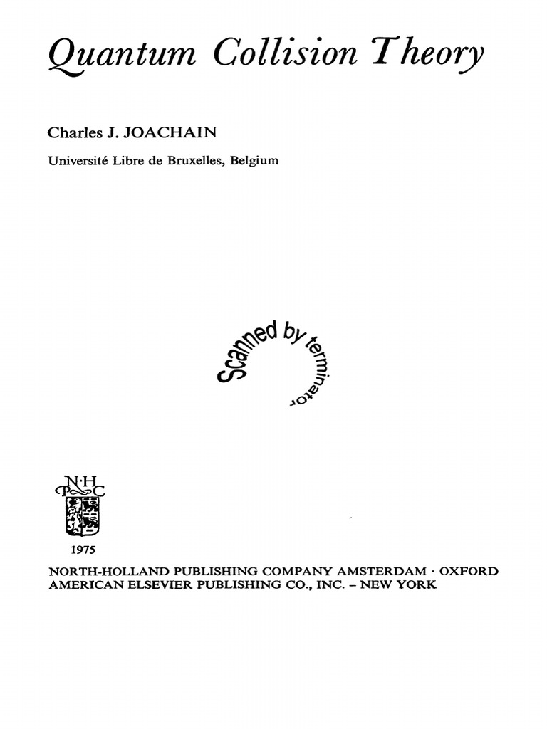 (Joachain) Quantum Collision Theory | PDF