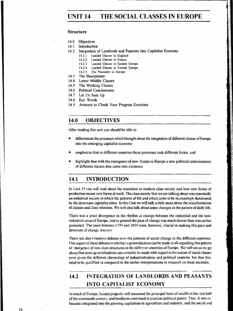 Unit 14 | PDF | Peasant | Bourgeoisie