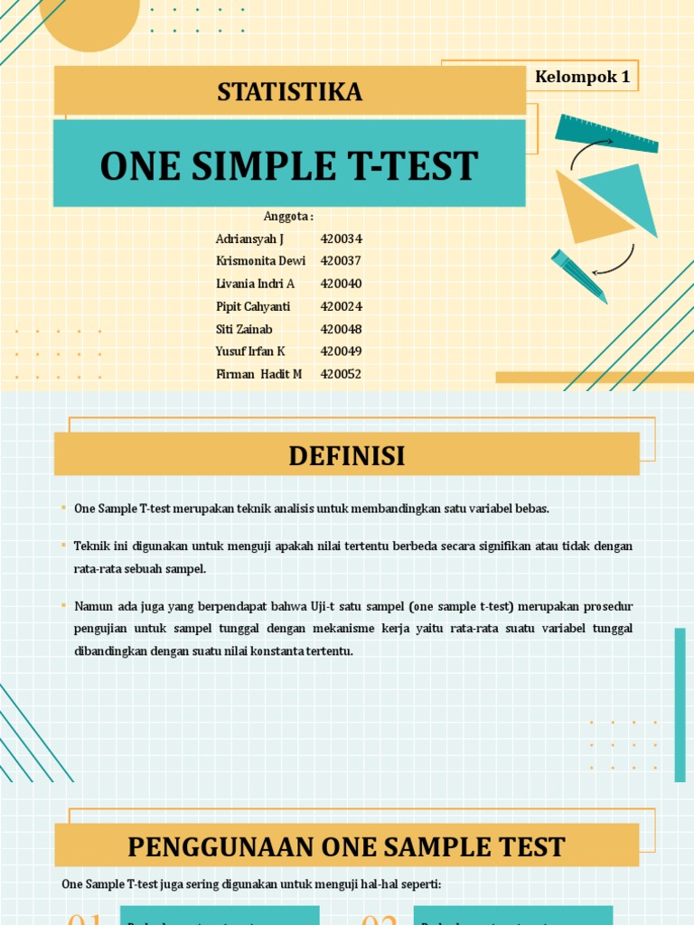 Uji One Sample T Test Kel 1 Pdf
