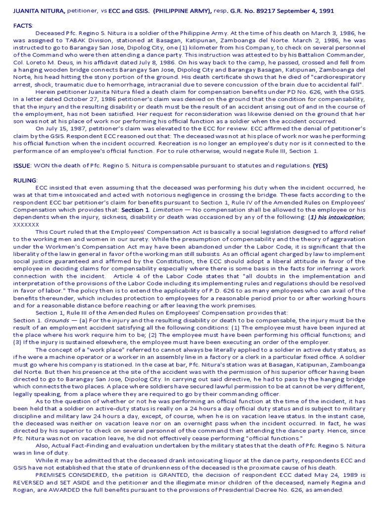 NITURA vs. ECC and GSIS | PDF