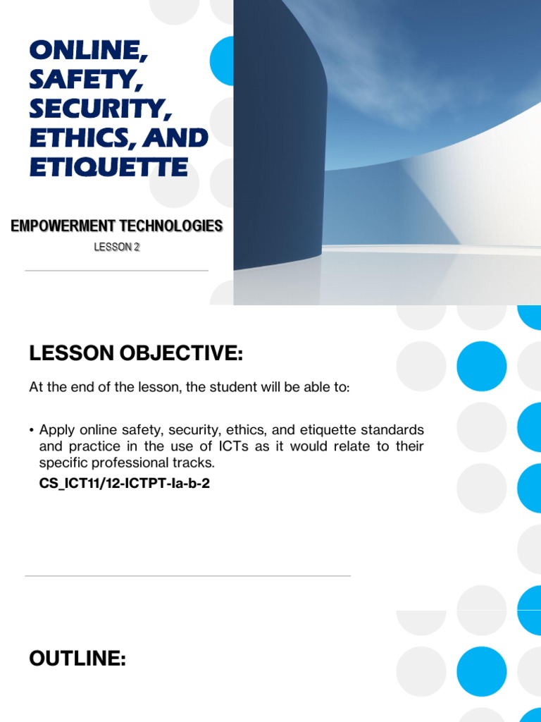 Lesson 2 Online Safety Security Ethics Etiquette | PDF | Malware | Phishing