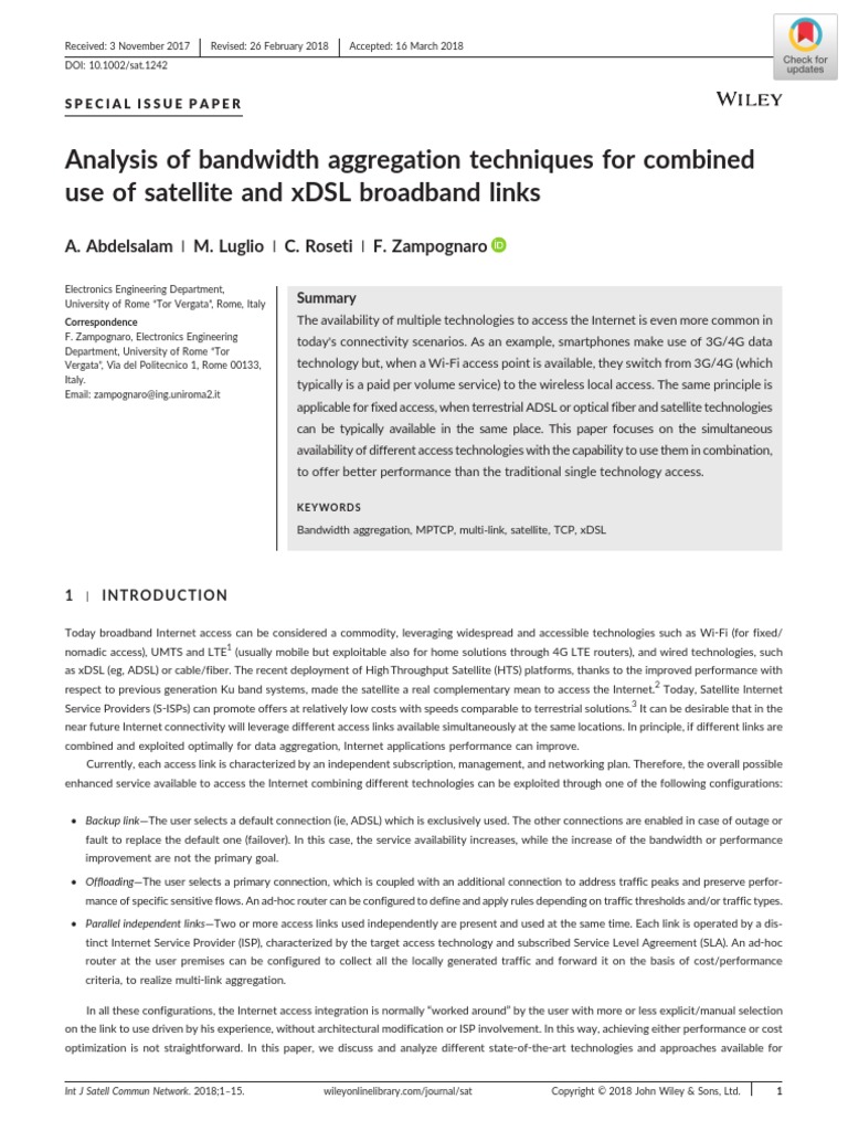 Analysis of Bandwidth Aggregation Techniques For Combined Use of ...