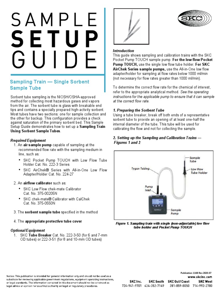Sampling Train - Single Sorbent Sample Tube | PDF