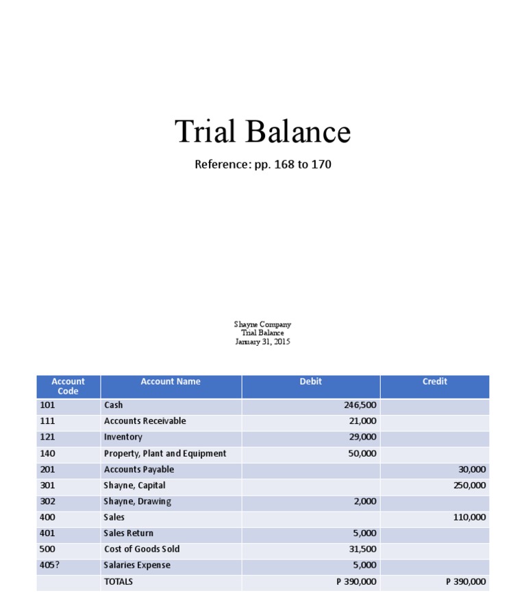 Sample Trial Balance | PDF | Finance & Money Management