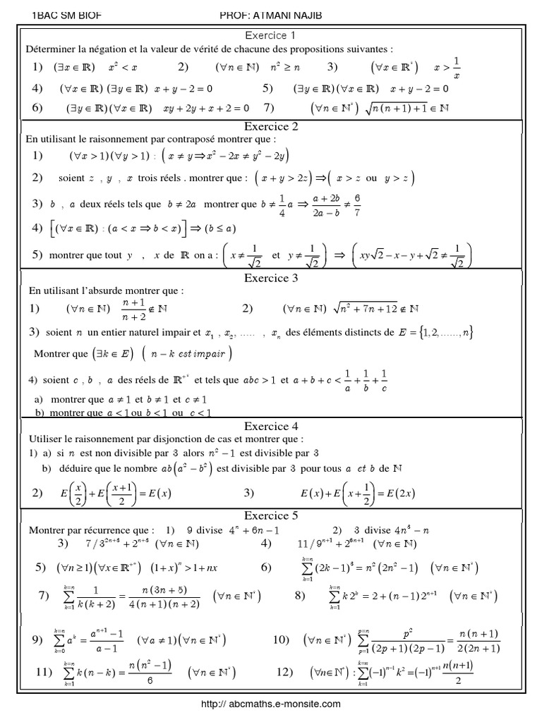 Logique Serie SM FR | PDF | Mathématiques élémentaires | Lexicologie