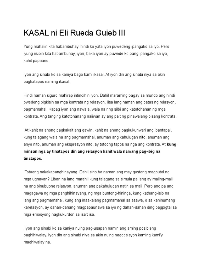 KASAL Ni Eli Rueda Guieb III | PDF