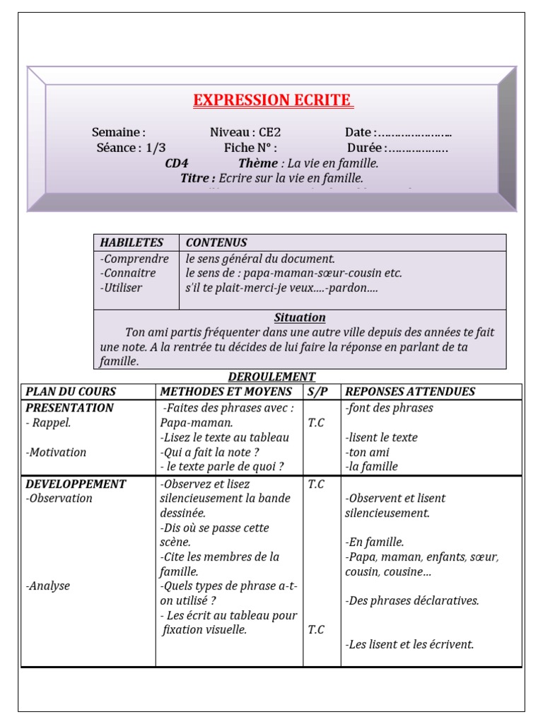 Expression Ecrite Ce2 | PDF