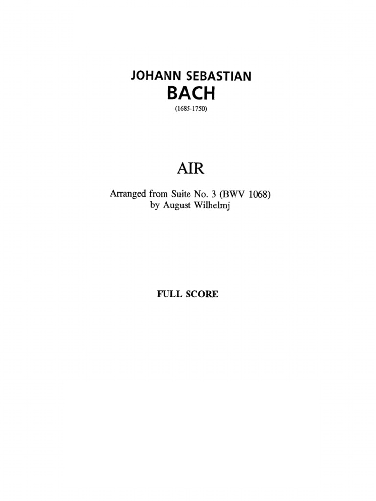 IMSLP698853-PMLP100008-Bach-Wilhelmj 2. Air On G String BWV 1068 - Conductor Score | PDF