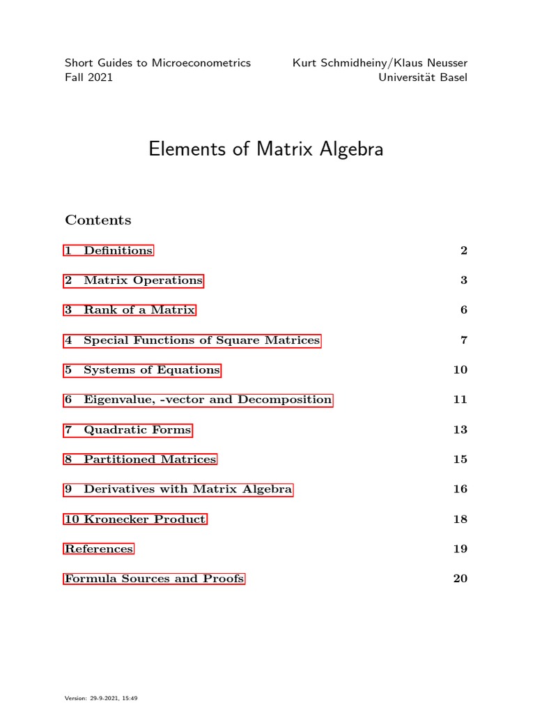 Matrix Algebra | PDF | Eigenvalues And Eigenvectors | Matrix (Mathematics) Matrix Algebra | PDF | Eigenvalues And Eigenvectors | Matrix (Mathematics)
