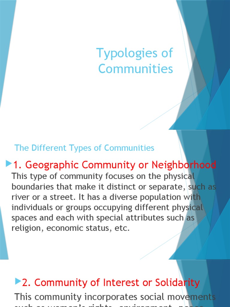 Typologies of Communities | PDF | Community | City